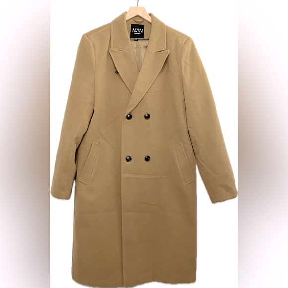 Boohoo Mens | Jackets & Coats | Boohooman Double Breasted Wool Look ...